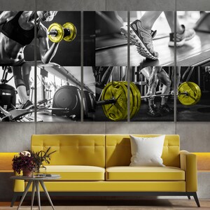 Gym Canvas Motivational Wall Art Sport Art Decor Fitness Studio Poster ...