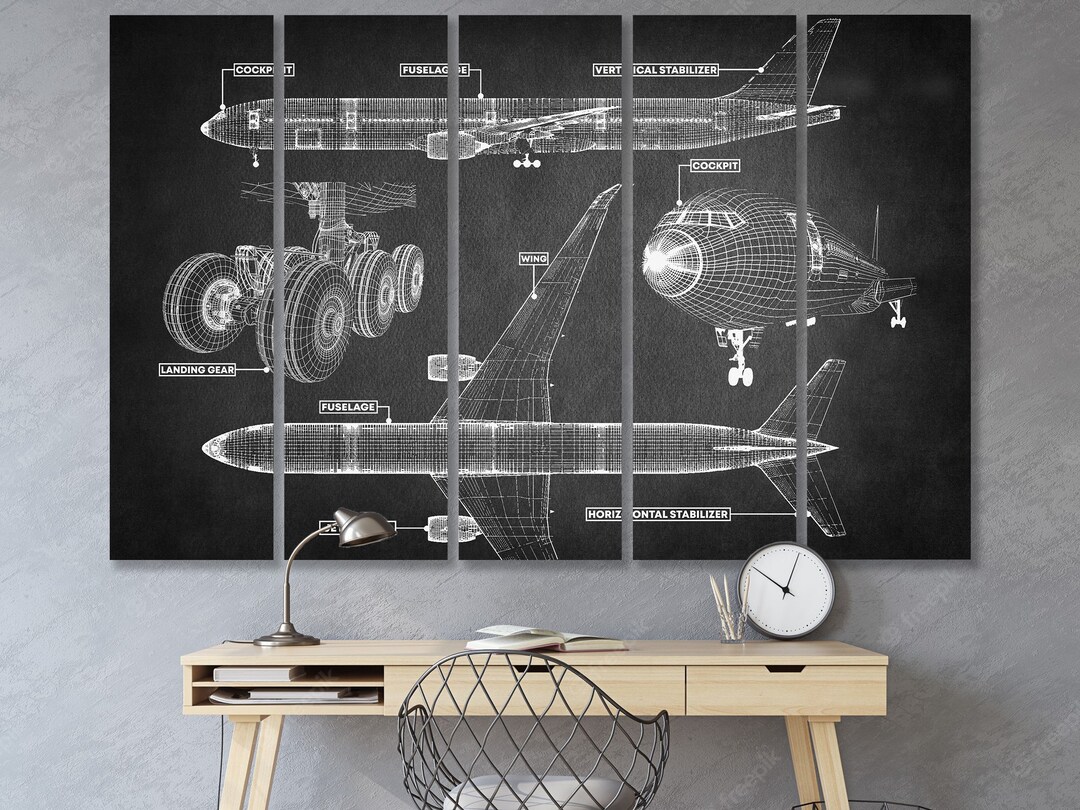 Aviation Patent Print Aircraft Drawing Canvas Plane Wall Art Airplane ...