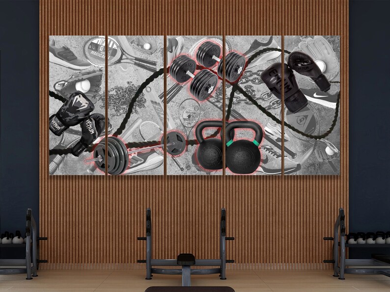 Gym Canvas Motivational Wall Art Sport Decor Sport Print Playroom ...