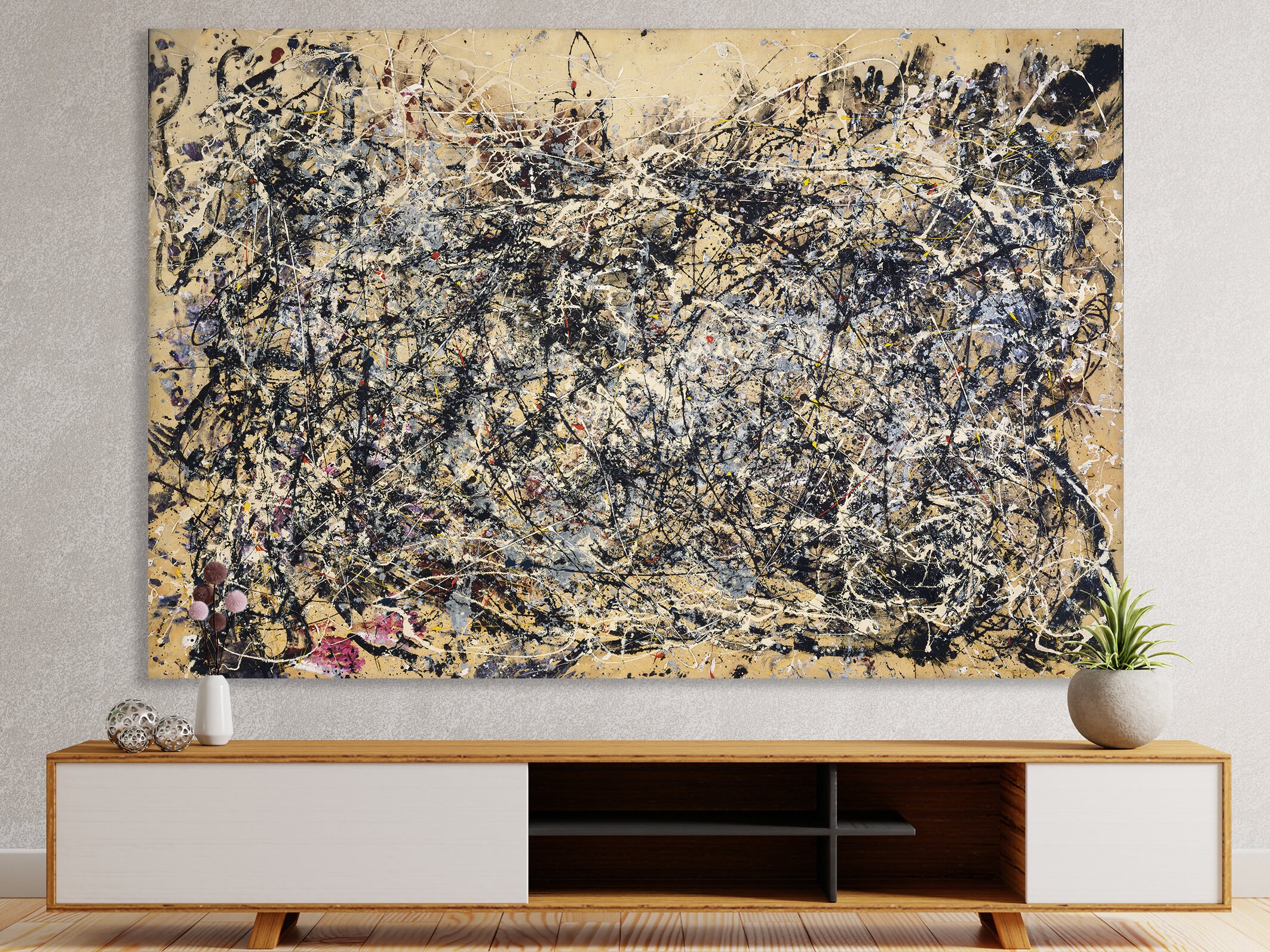 Jackson Pollock Art Canvas Wall Art Canvas Modern Abstract Reproduction ...