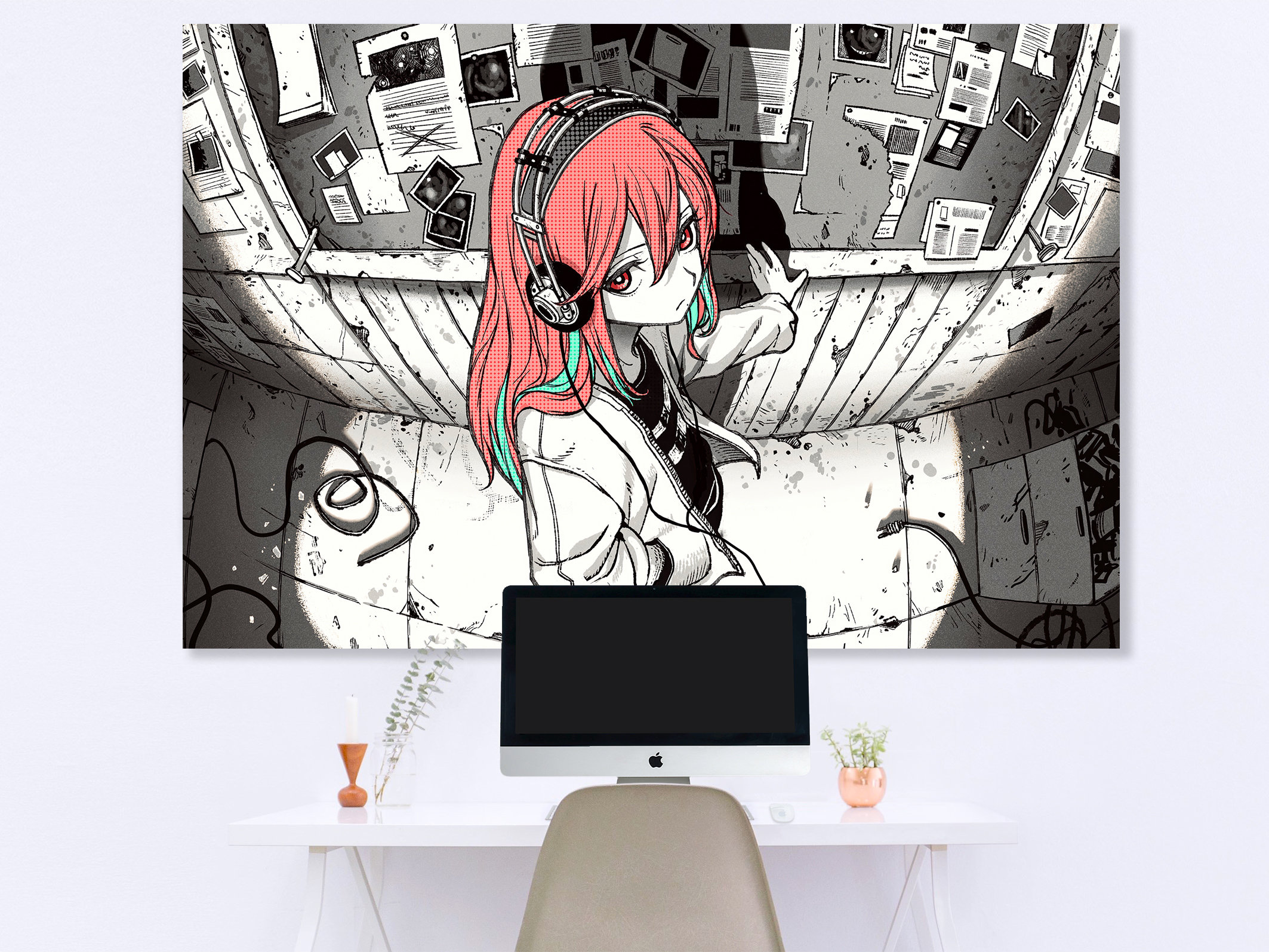 Anime Girl Fantasy Canvas Manga Japanese Anime Wall Canvas Girl Room ...