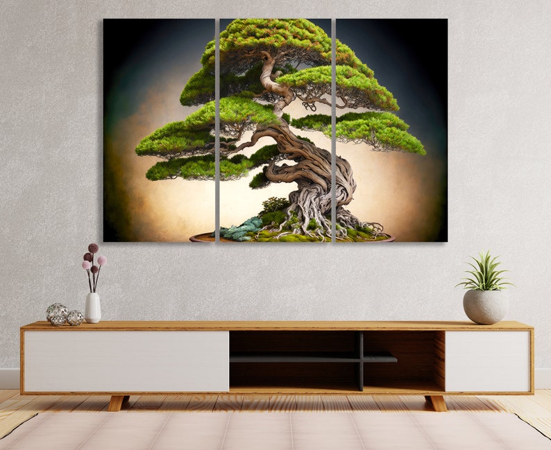Bonsai Tree Canvas Oriental Art Print Abstract Bonsai Wall Art Tree ...