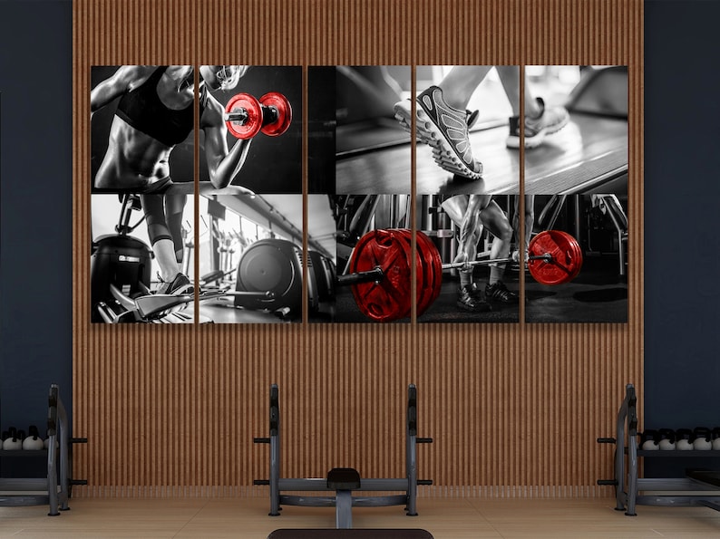 Gym Canvas Motivational Wall Art Sport Art Decor Fitness Studio Poster ...