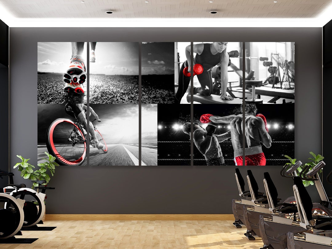 Gym Canvas Motivational Wall Art Sport Art Decor Sport Print Playroom ...