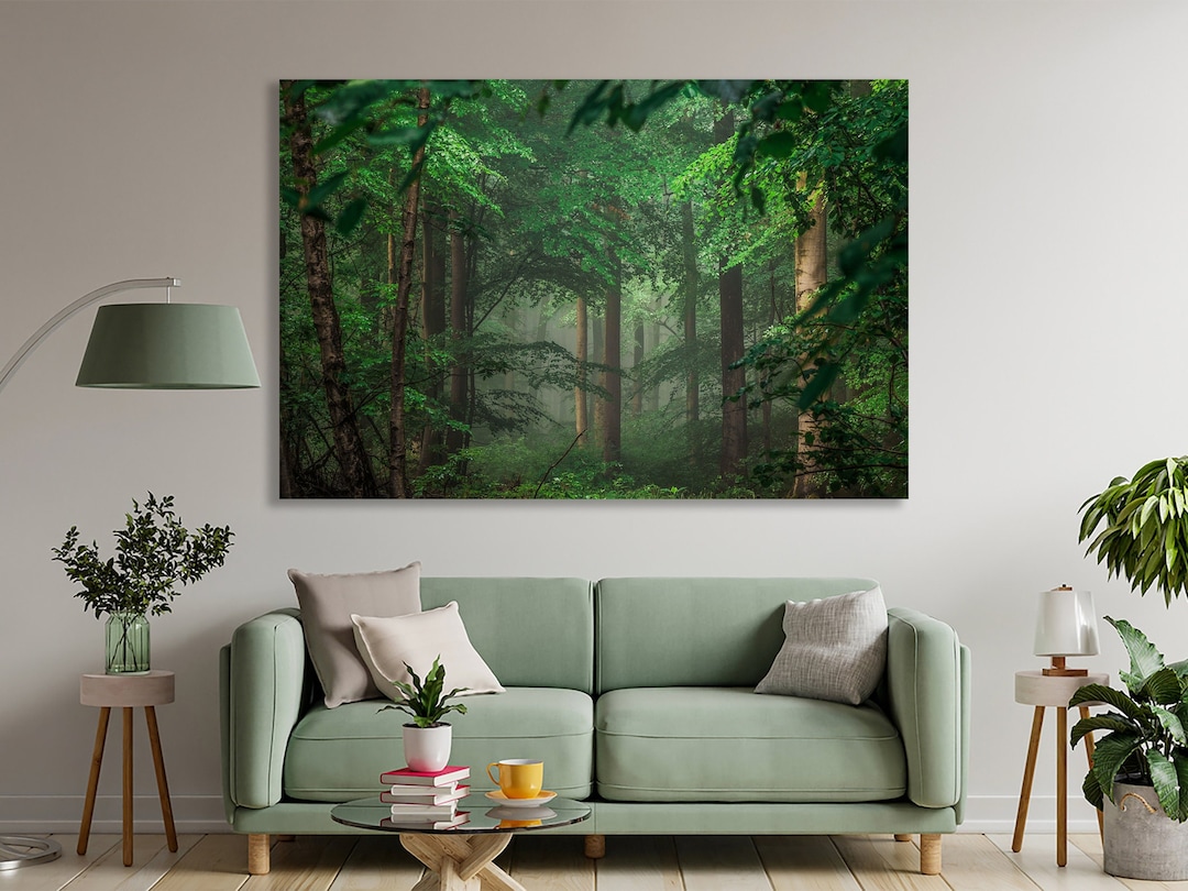 Green Forest Canvas Art Woods Landscape Print Landscape Nature Wall Art ...