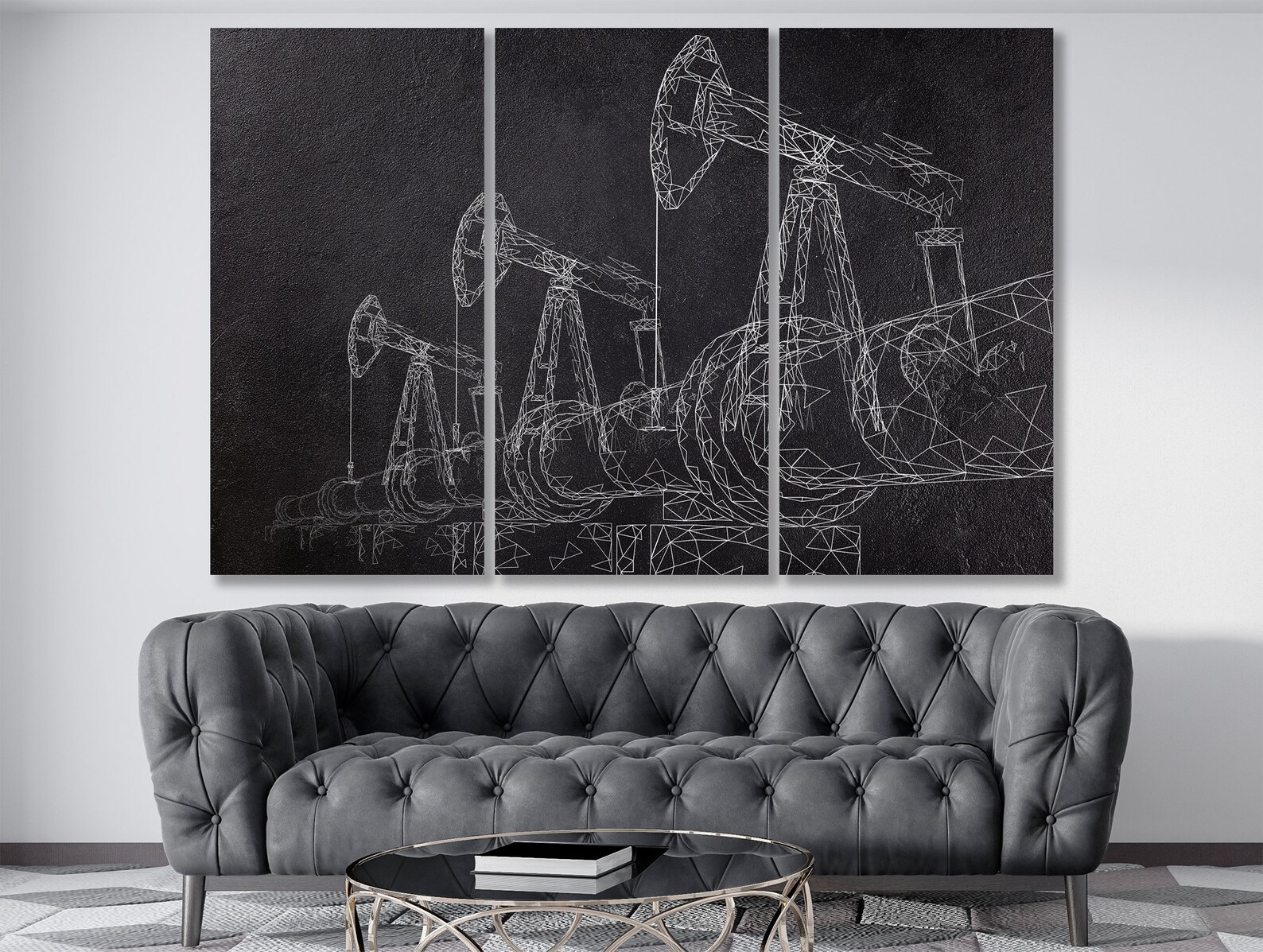Oil Drilling Rigs Abstract Canvas Oil Industry Wall Art - Etsy