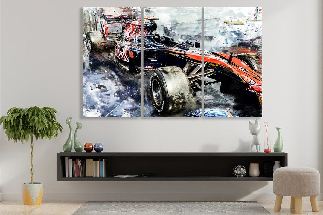 Formula 1 Canvas Wall Art Racing Car Painting Modern Speed Sports Car ...
