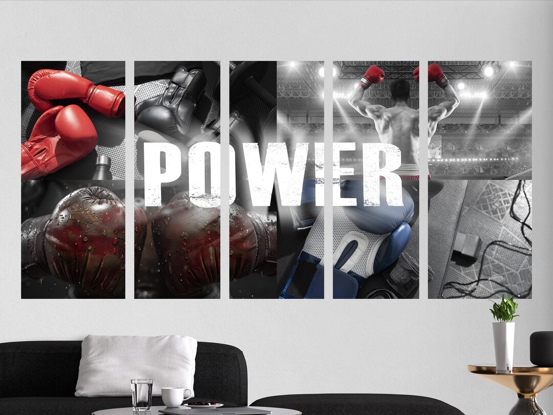 Boxing Canvas Motivational Wall Art Sport Decor Gym Studio Fitness Room ...