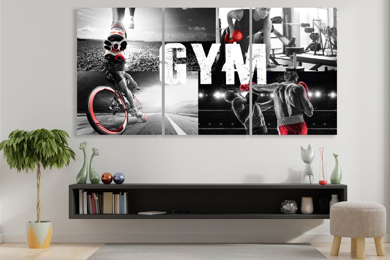 Gym Canvas Motivational Wall Art Sport Art Decor Fitness Studio Poster ...