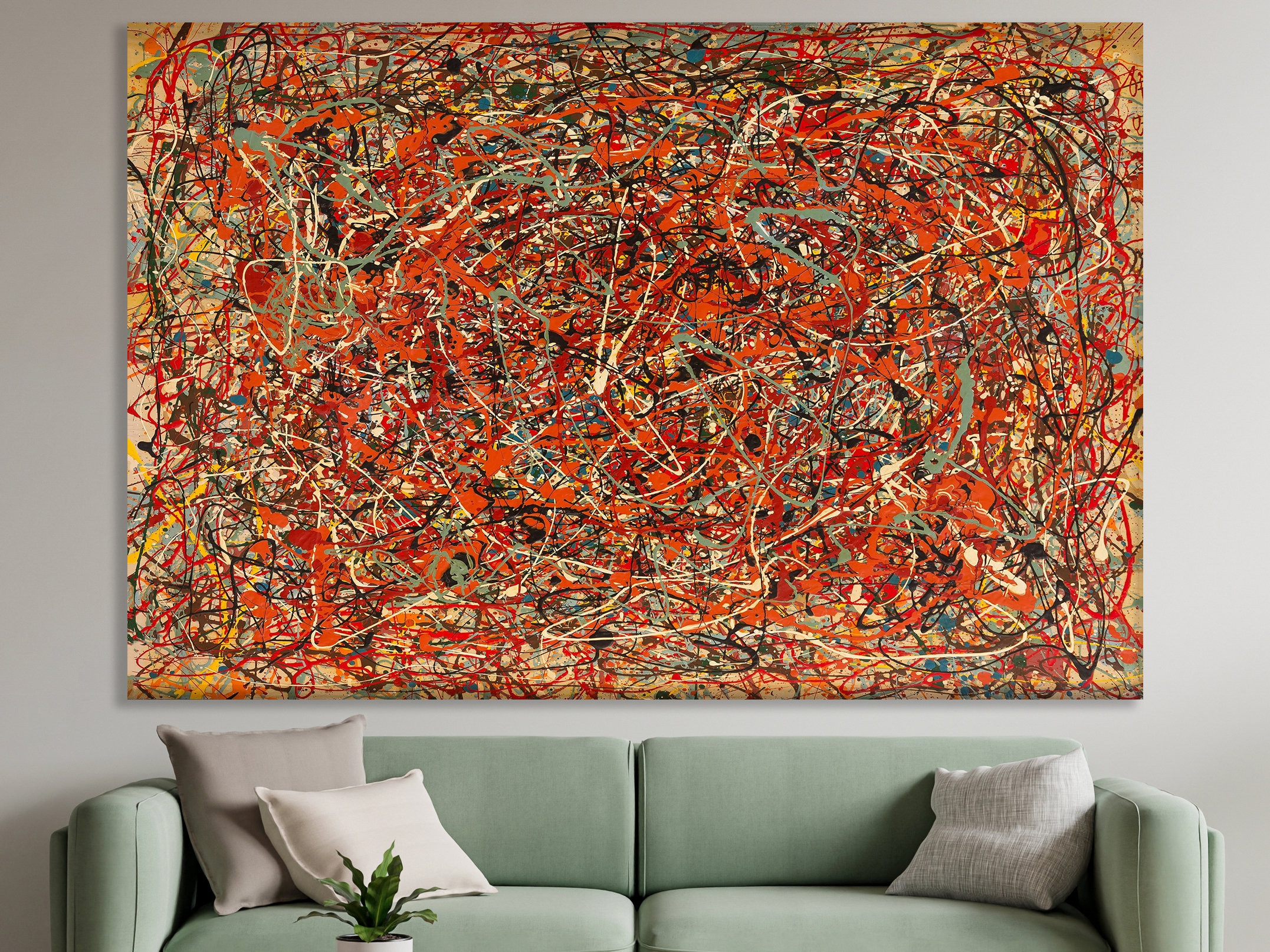Jackson Pollock Art Canvas Wall Art Canvas Modern Abstract Reproduction ...