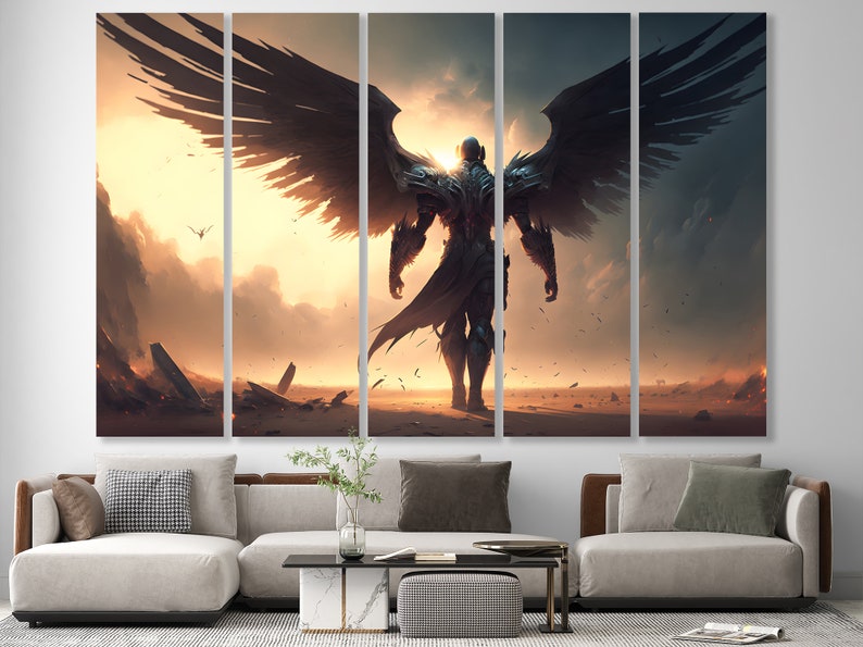 Warrior Angel Canvas Wall Art Archangel Canvas Wall Art Angel - Etsy