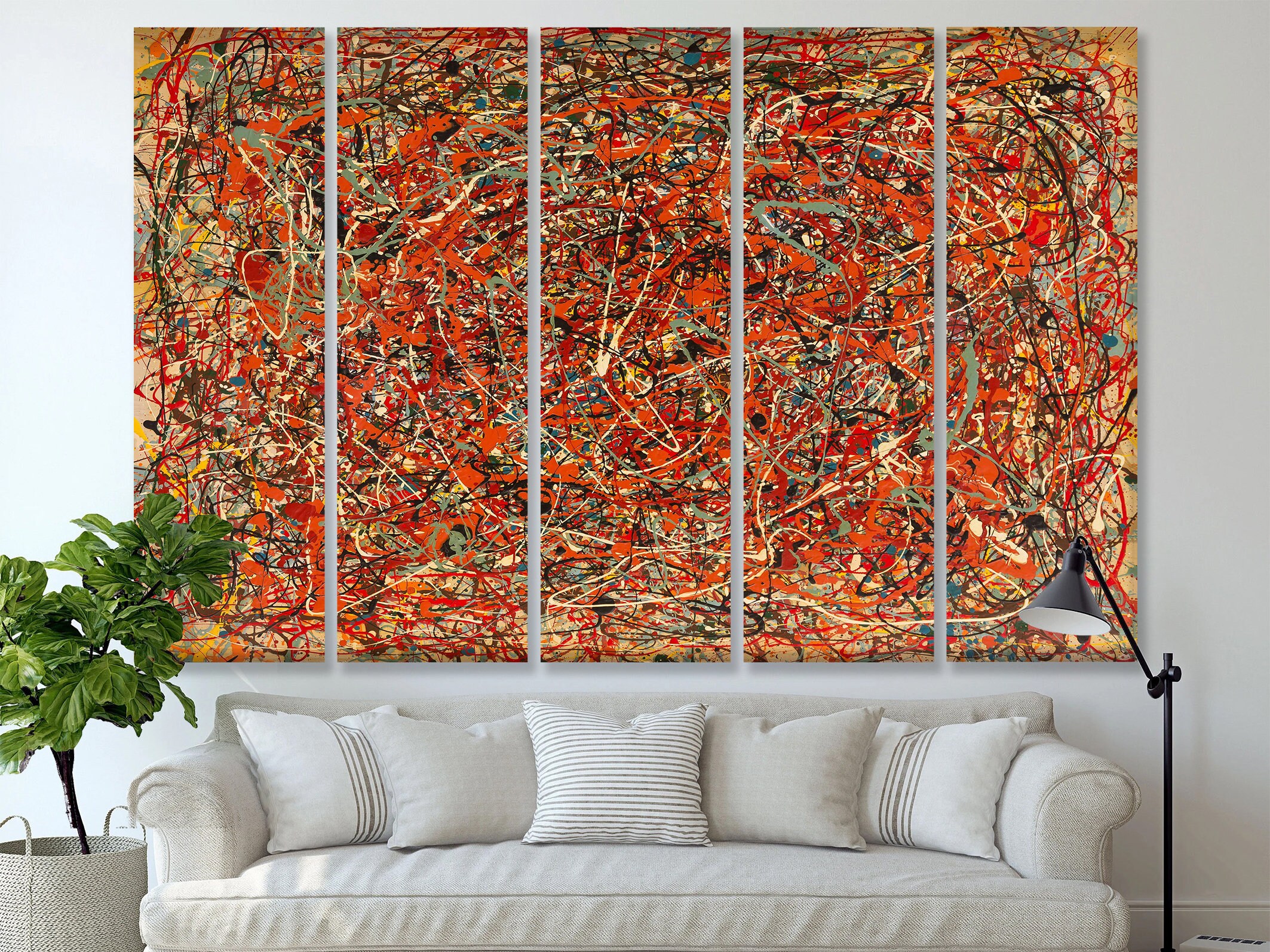 Jackson Pollock Art Canvas Wall Art Canvas Modern Abstract Reproduction ...