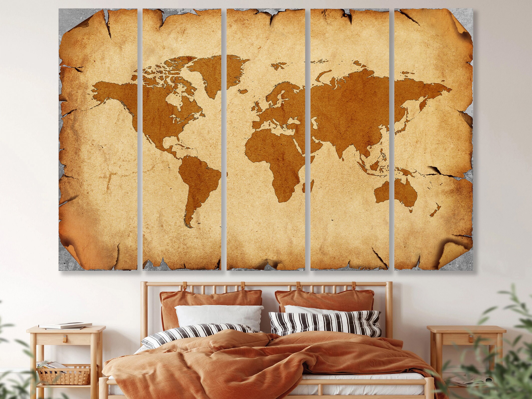 Lienzo de mapa del mundo Mapa vintage del mundo Mapa del mundo - Etsy ...