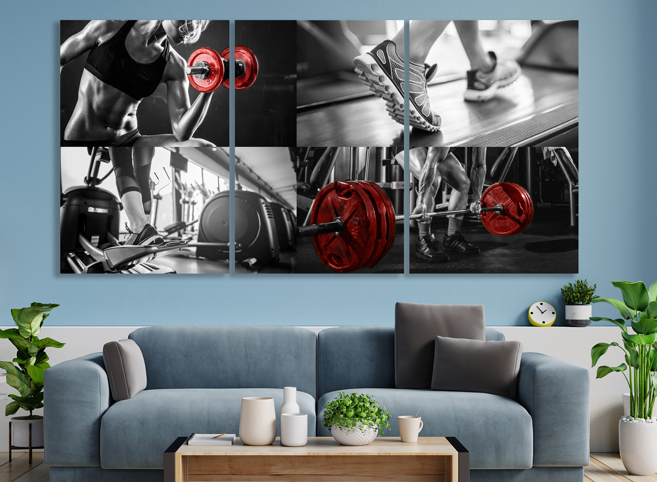 Gym Canvas Motivational Wall Art Sport Art Decor Fitness Studio Poster ...
