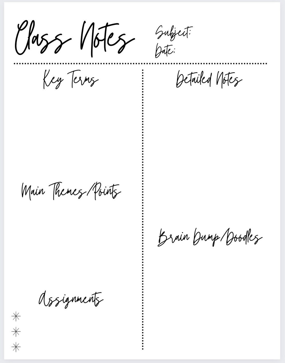 Note Taking PDF Simple - Etsy