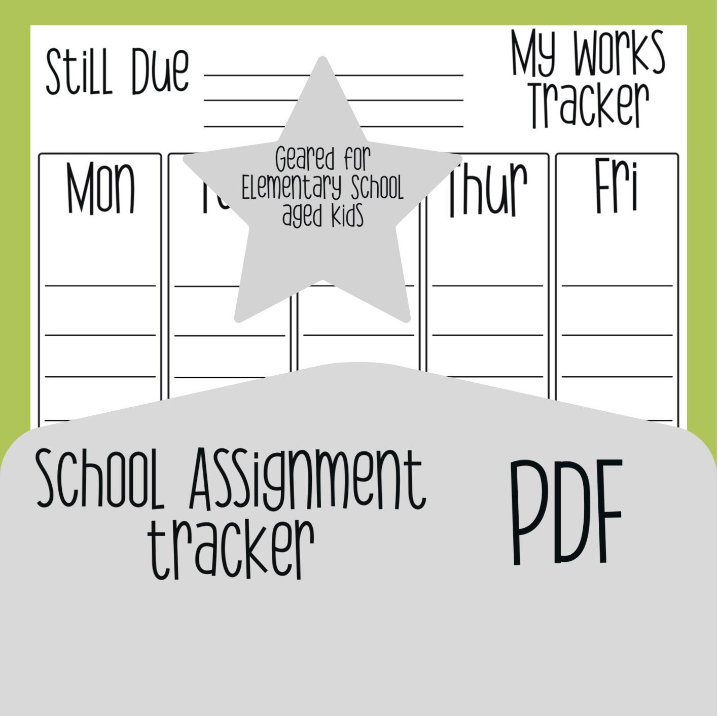 ADHD Student Assignment Tracker Digital Download - Etsy
