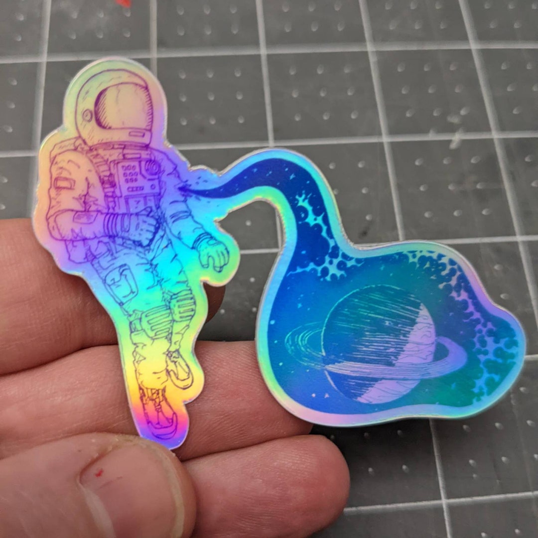 Astronaut Space Leak Sticker Holographic - Etsy