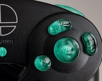 Forest Green Nebula Gamecube Buttons ABXY, Z, D-pad, and Start READ ...