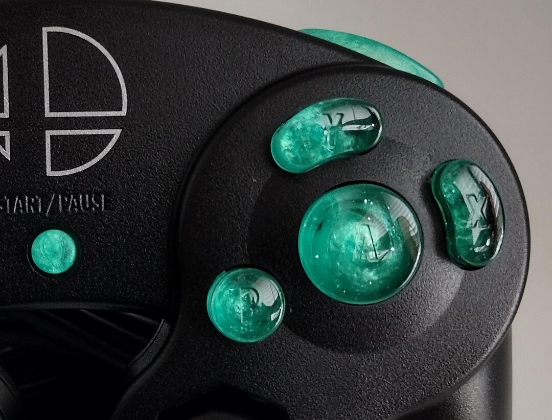 Sea Foam Nebula Gamecube Buttons (ABXY, Z, D-pad, and Start) *READ ...