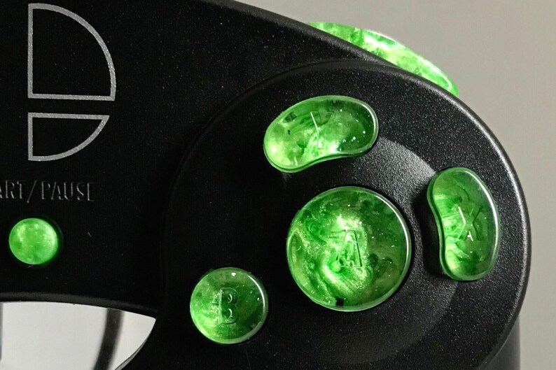 Lime Green Nebula Custom Gamecube Controller Buttons (ABXY, Z, D-pad ...
