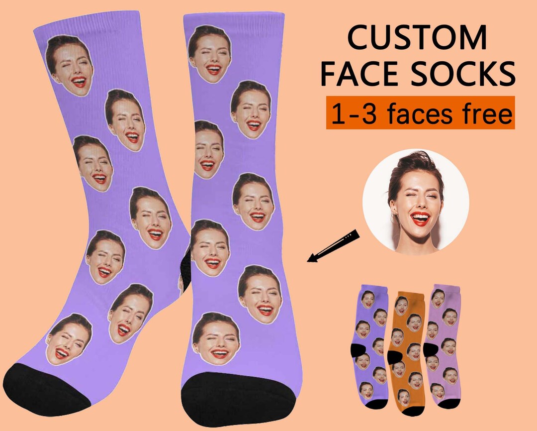 Custom Face Socks: Personalized Photo Socks, Unisex Gift - Etsy