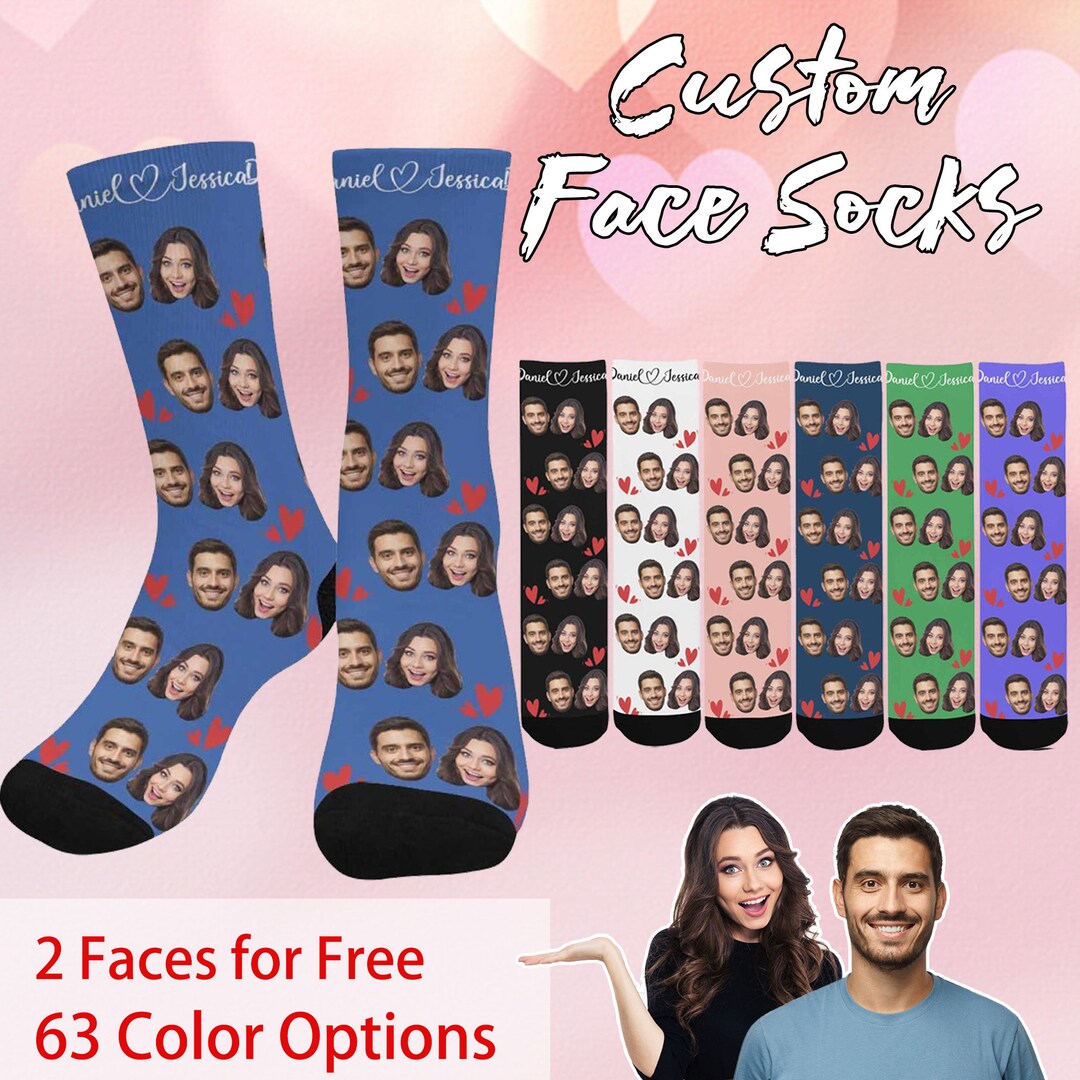 Personalized Face Socks for Couple, Custom Face Socks for Men ...