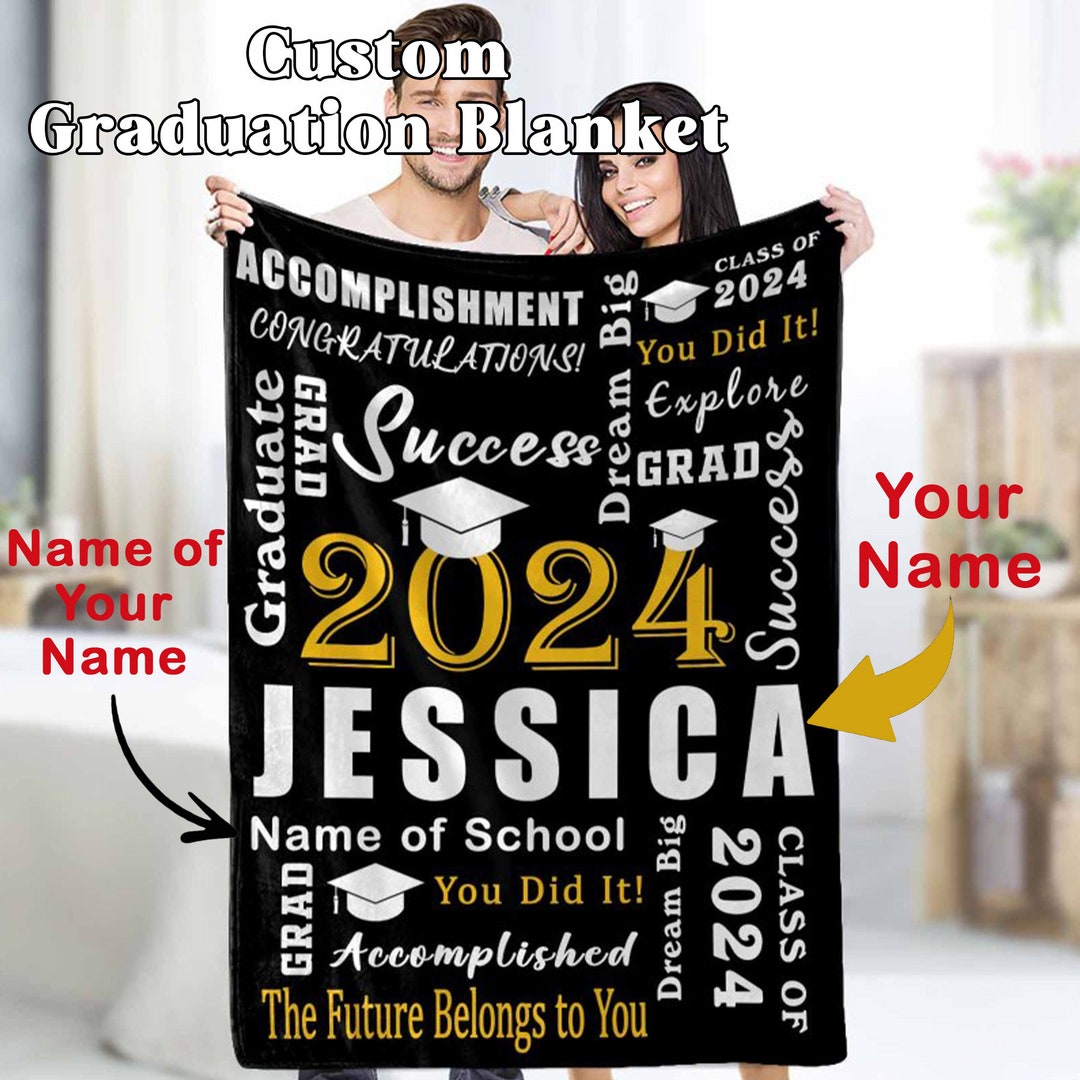 Personalized Graduate Blanket, Senior Graduation Gift, Graduate Blanket ...