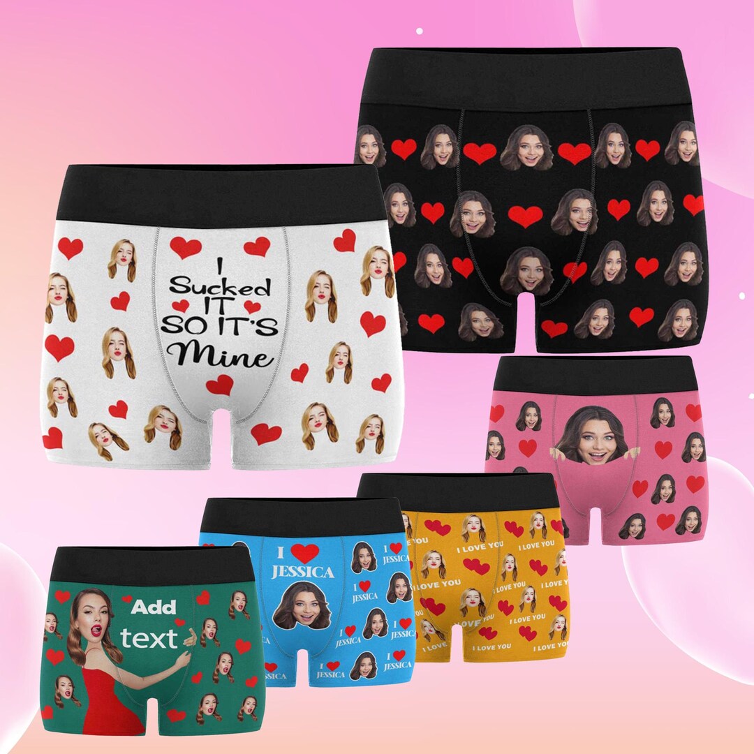 Custom Boxer Briefs With Face, Personalized Boxers With Face/text ...