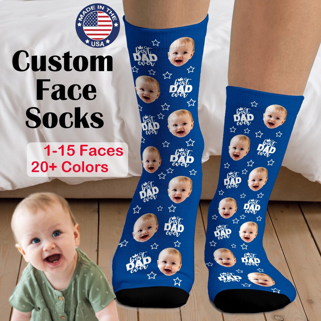Personalized Face Socks, Custom Photo Socks, Father's Day Gift - Etsy