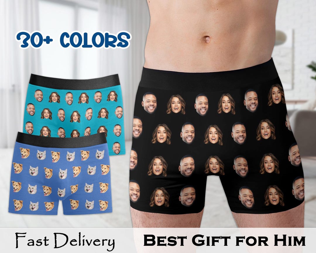 Personalized Face Boxers for Men, Custom Face Underwear, Pet Face Boxer ...