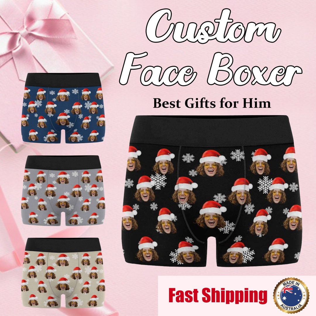 Custom Face Boxers, Personalized Face Underwear Gifts for Men ...