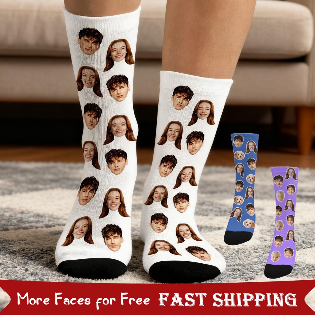 Custom Face Socks: Personalized Photo Socks for Men - Etsy