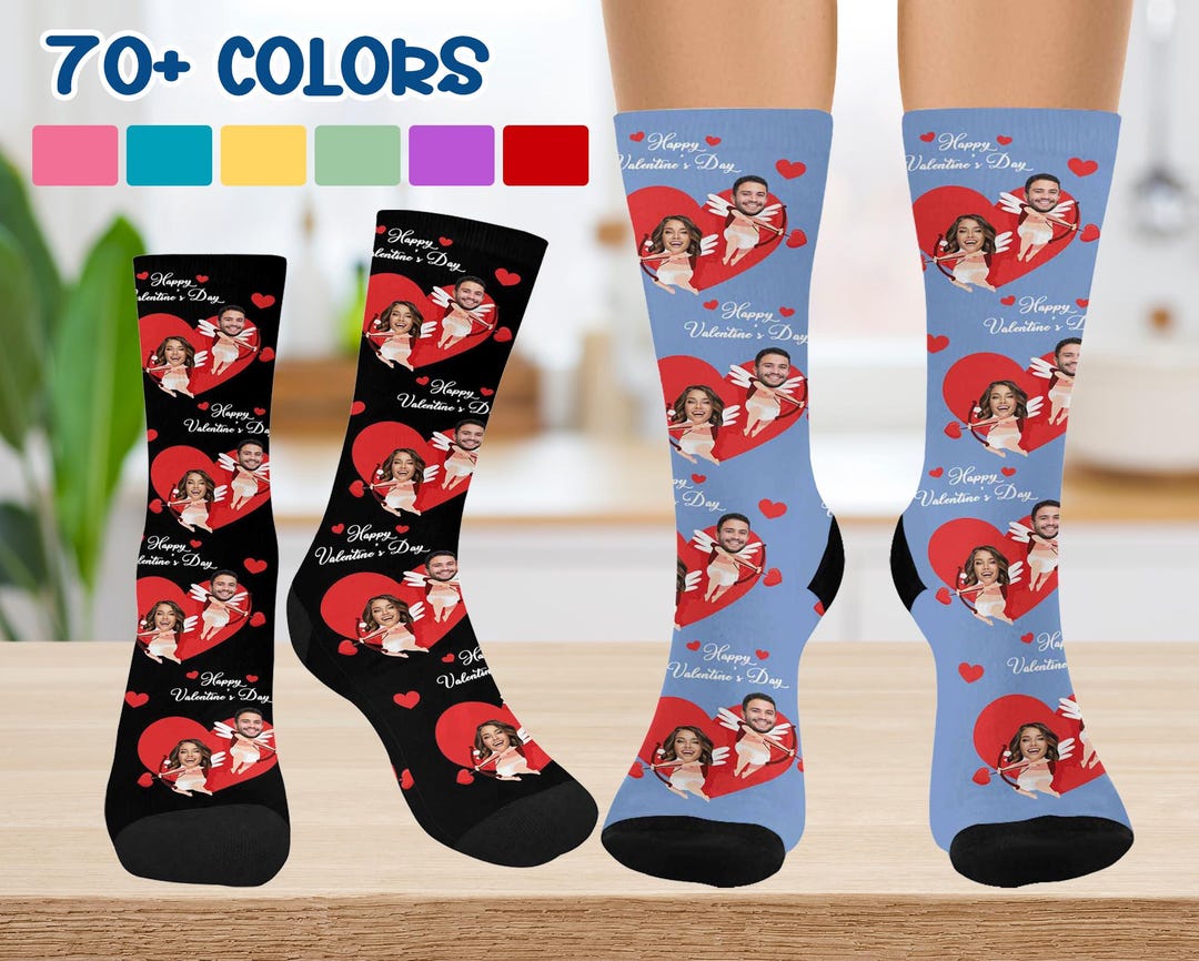 Custom Socks With Face, Any Face Custom Printed Socks, Custom Gift for Him Her, Custom Face ...