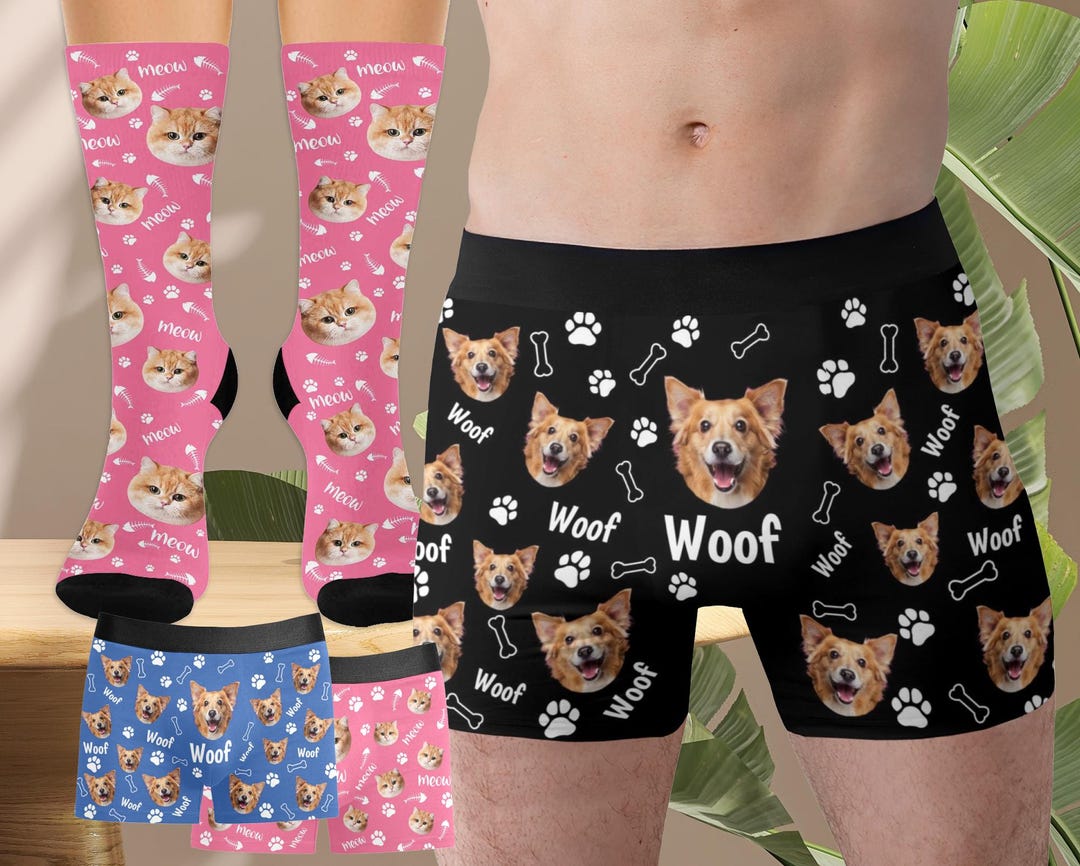 Custom Face Boxers, Personalized Face Boxer Briefs Socks for Men ...