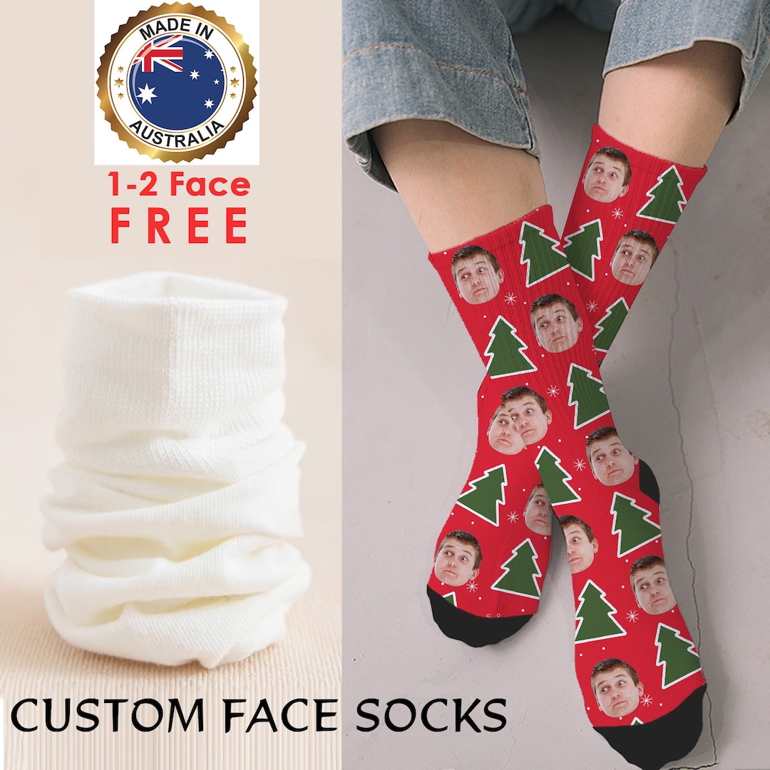 Custom Christmas Socks With Face, Personalized Photo Socks, Sock With ...