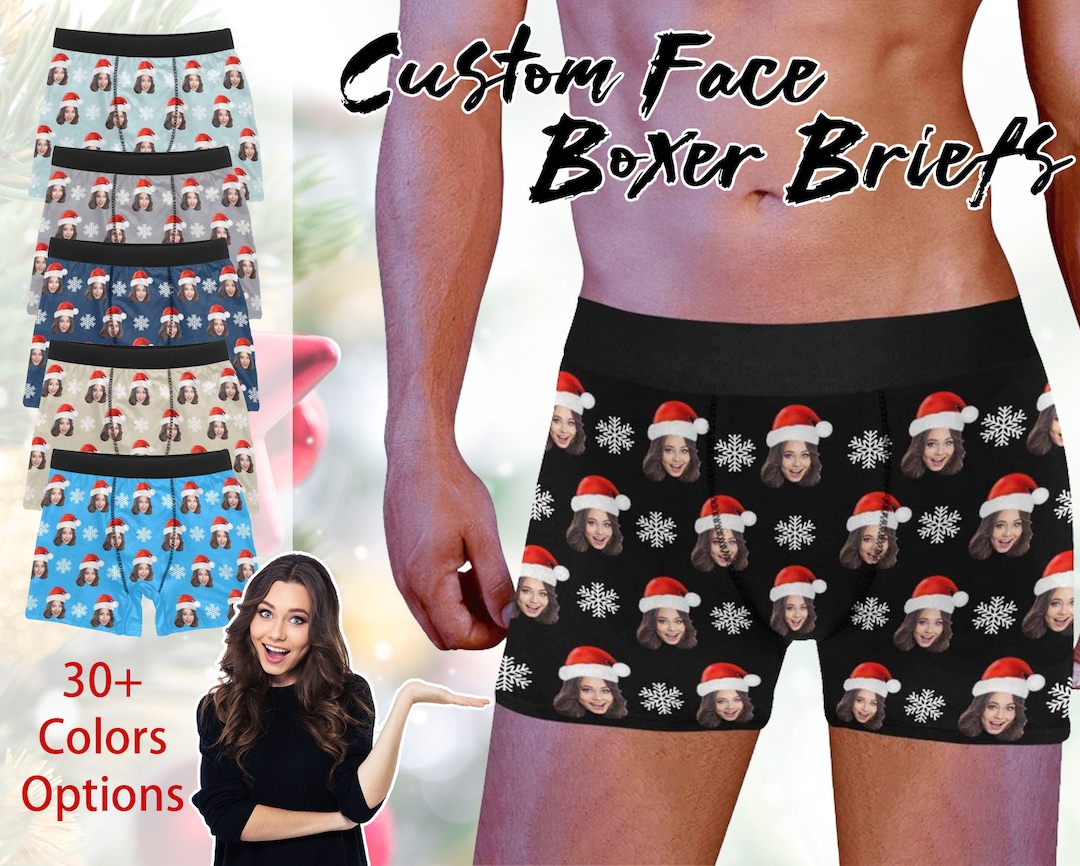 Personalized Face Boxer for Men, Custom Face Boxers Christmas ...
