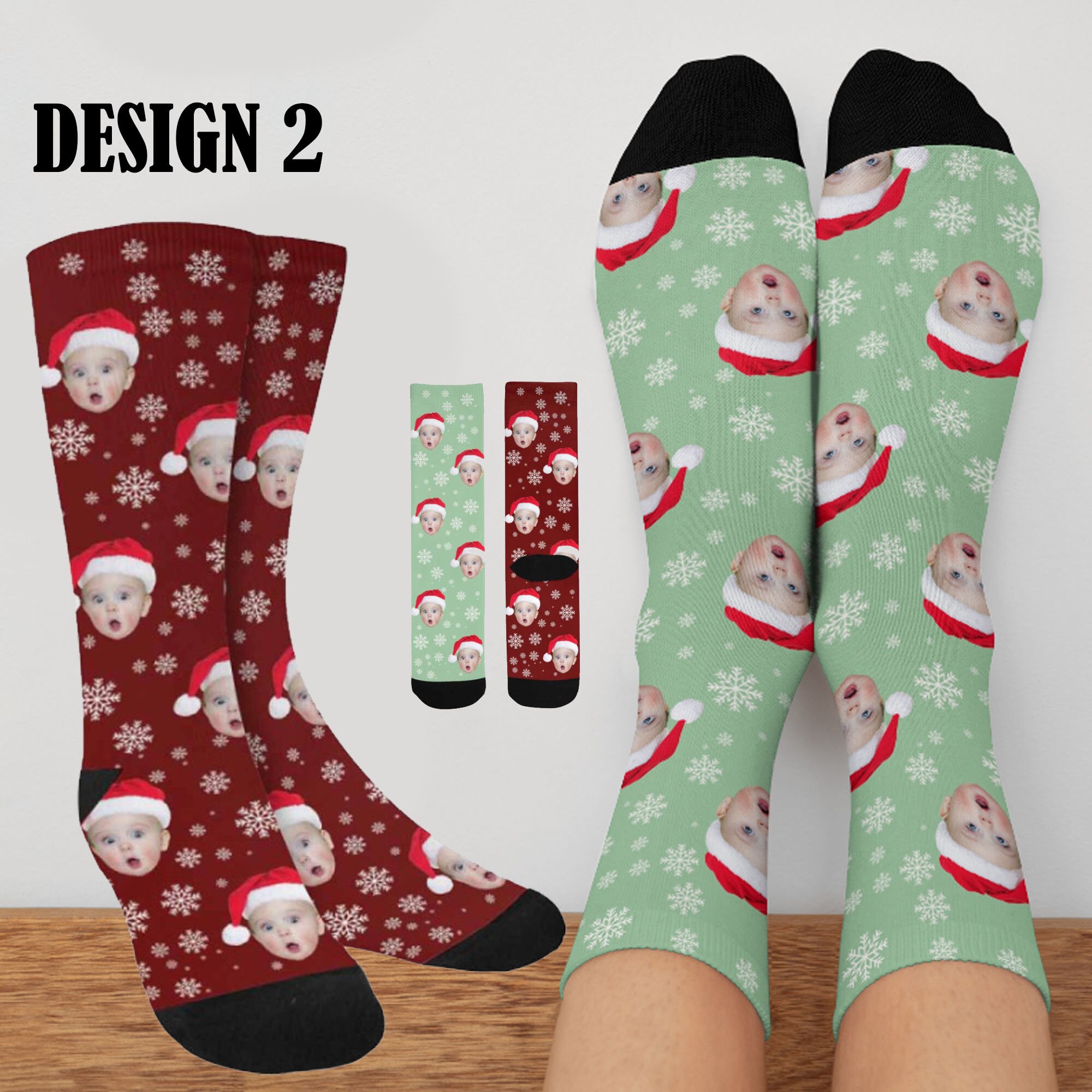 Personalized Christmas Face Socks: Custom Photo Gift - Etsy