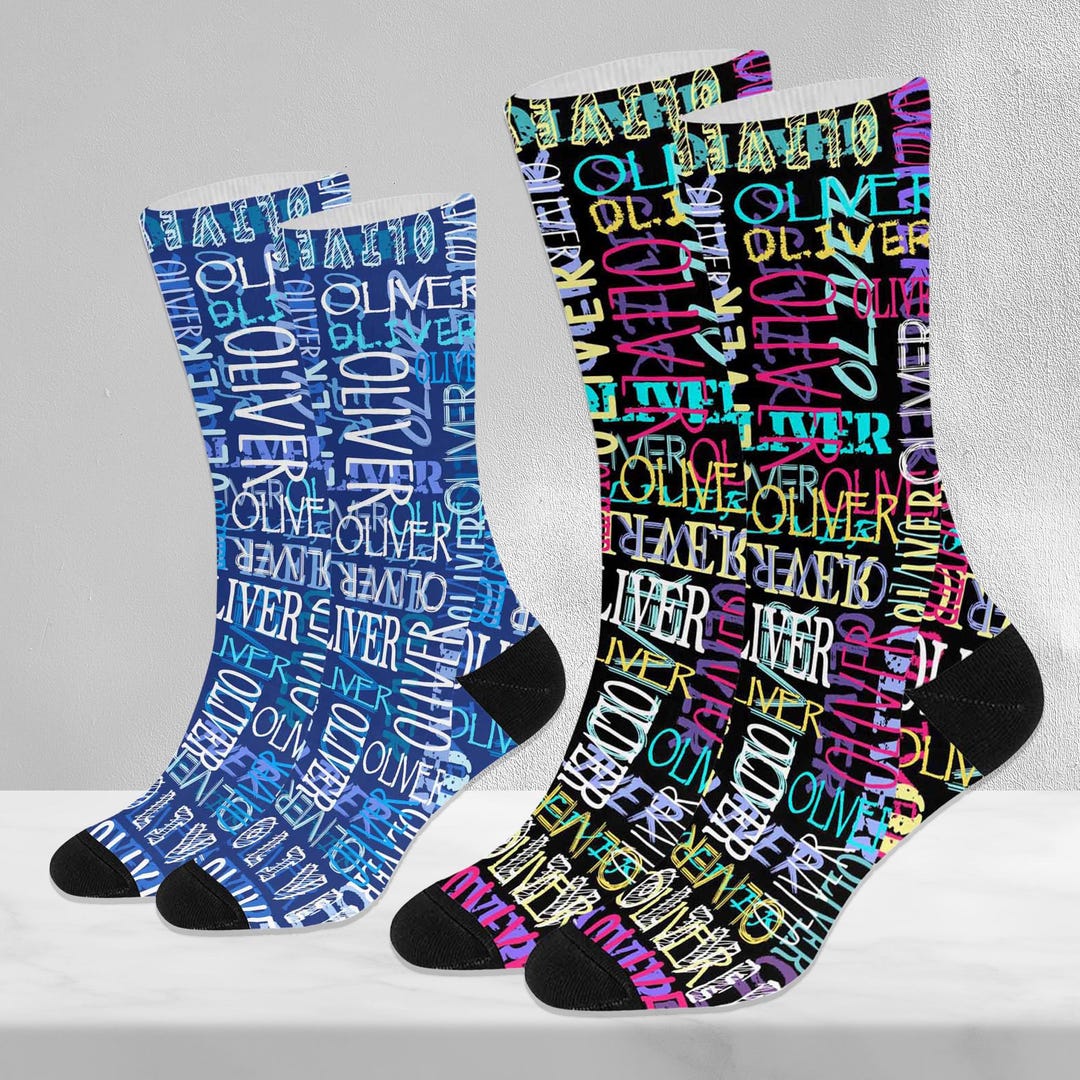 Personalized Socks Gifts With Name or Text Classic Name Socks, Custom ...