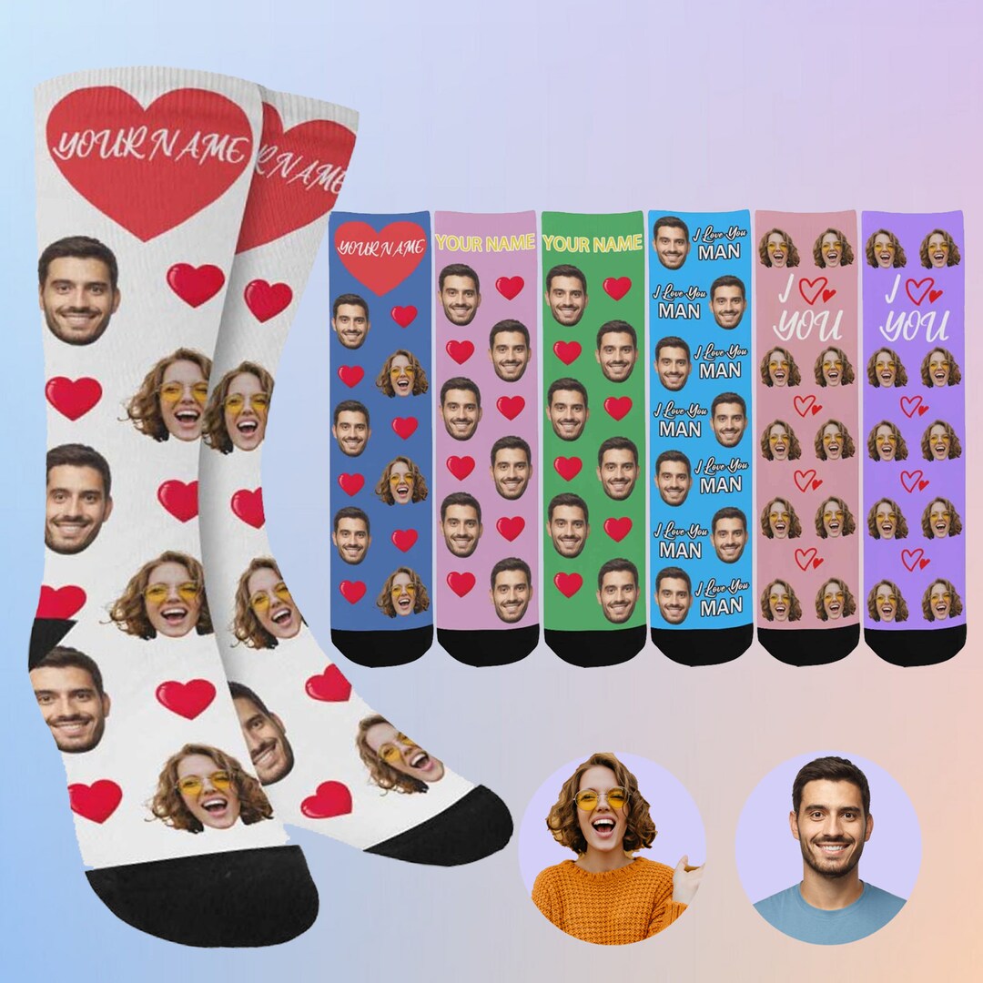Custom Socks With Picture, Personalized Photo Socks With Text, Face ...
