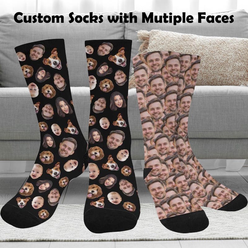 Custom Socks Face 6 7 - Etsy