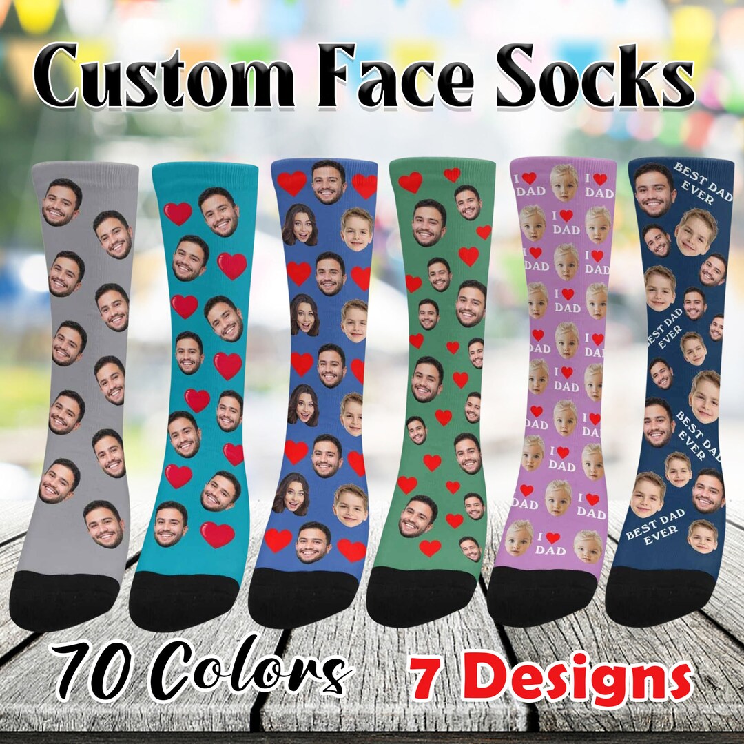 Custom Face Socks Family, Unisex Face Socks Gift for Dad Mon, Custom ...