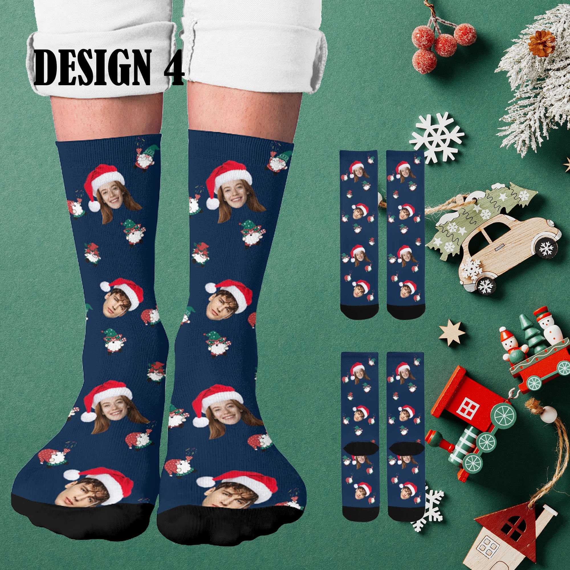 Personalized Christmas Face Socks: Custom Photo Gift - Etsy
