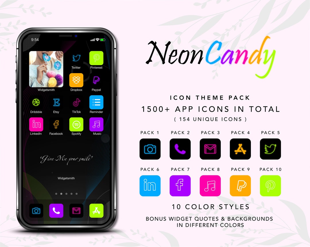 Neon Candy App Icons - 1500+ Ios App Icons for iPhone Home Screen ...