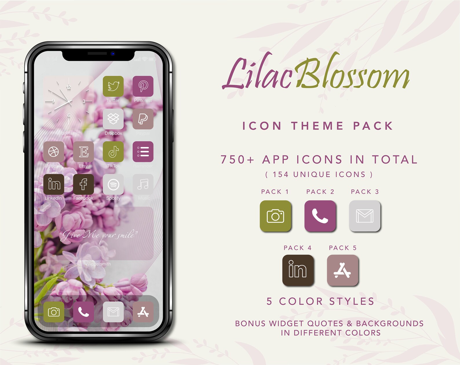 Lilac Blossom Ios Icons | Purple iPhone Icons | Aesthetic Home Screen ...