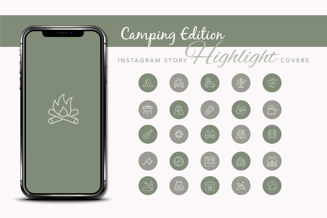 50 Camping Instagram Story Highlight Covers - Minimalist Icon Templates ...