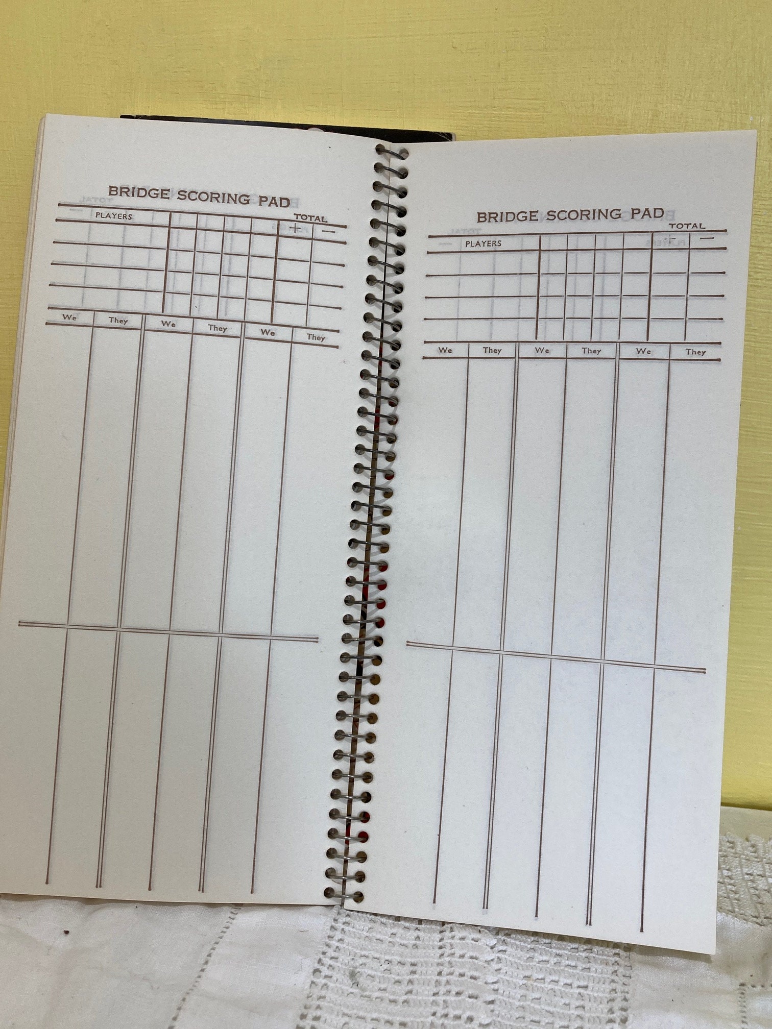 Retro Spiral Bound Bridge Score Pads - Made in England - Score Sheets ...