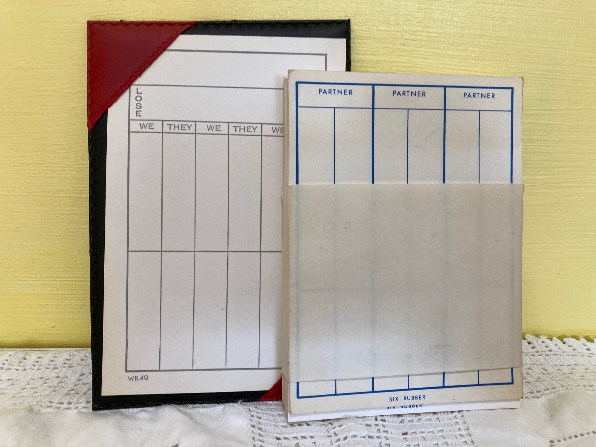 Vintage Small Bridge Score Sheet Holder and Bridge Score Sheet Pad ...