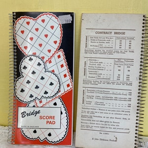 Retro Spiral Bound Bridge Score Pads - Made in England - Score Sheets ...