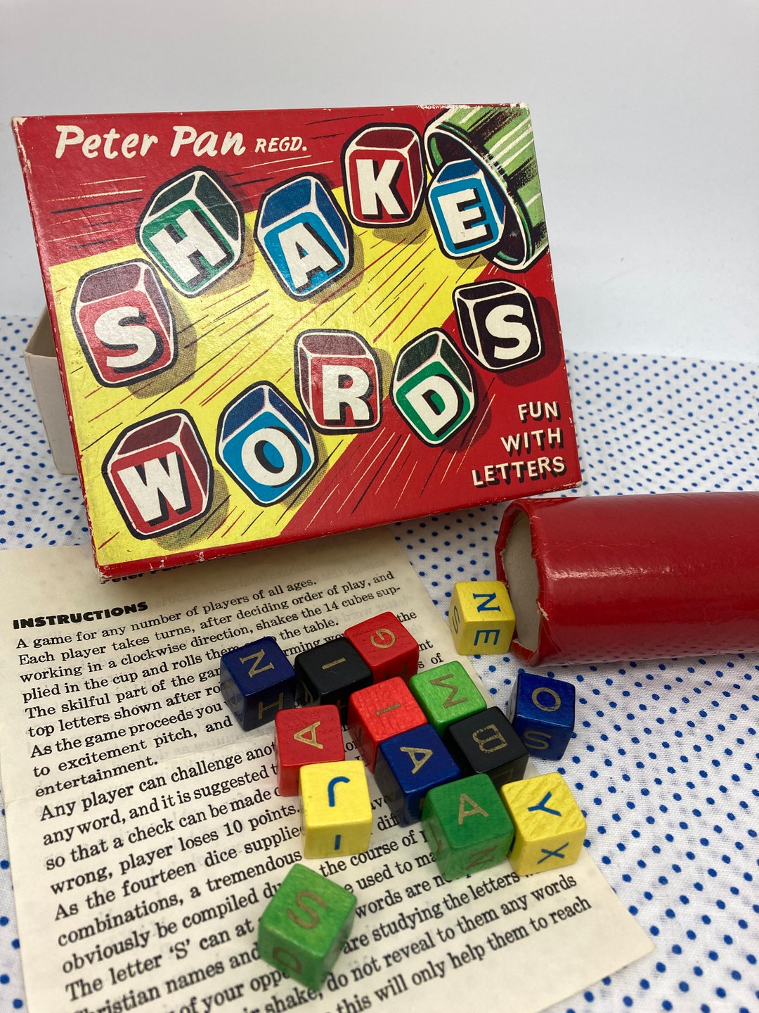 Shake Words Educational Scrabble Style 1950s Game Original - Etsy