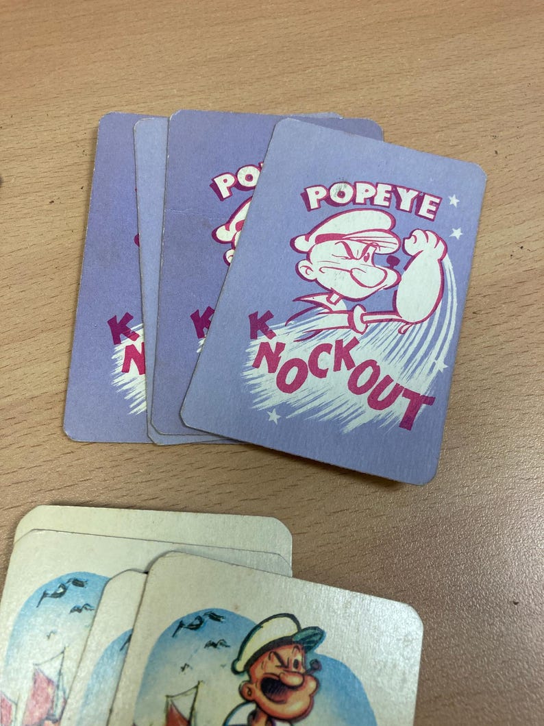 Vintage Popeye Knock Out Playing Card Game by King Features Syndicate 1960 Complete RARE Tower ...